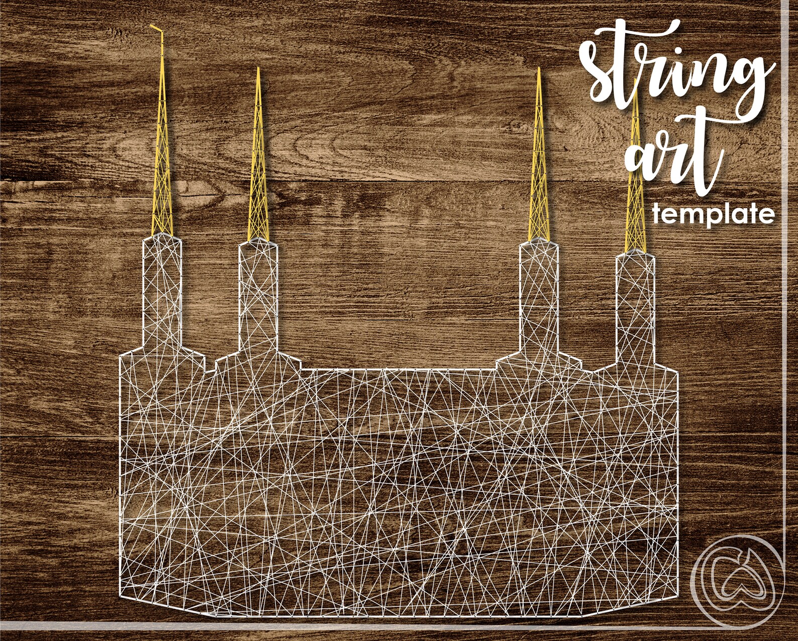 Washington, DC Temple String Art Template Simple 12x12 LDS Temple ...