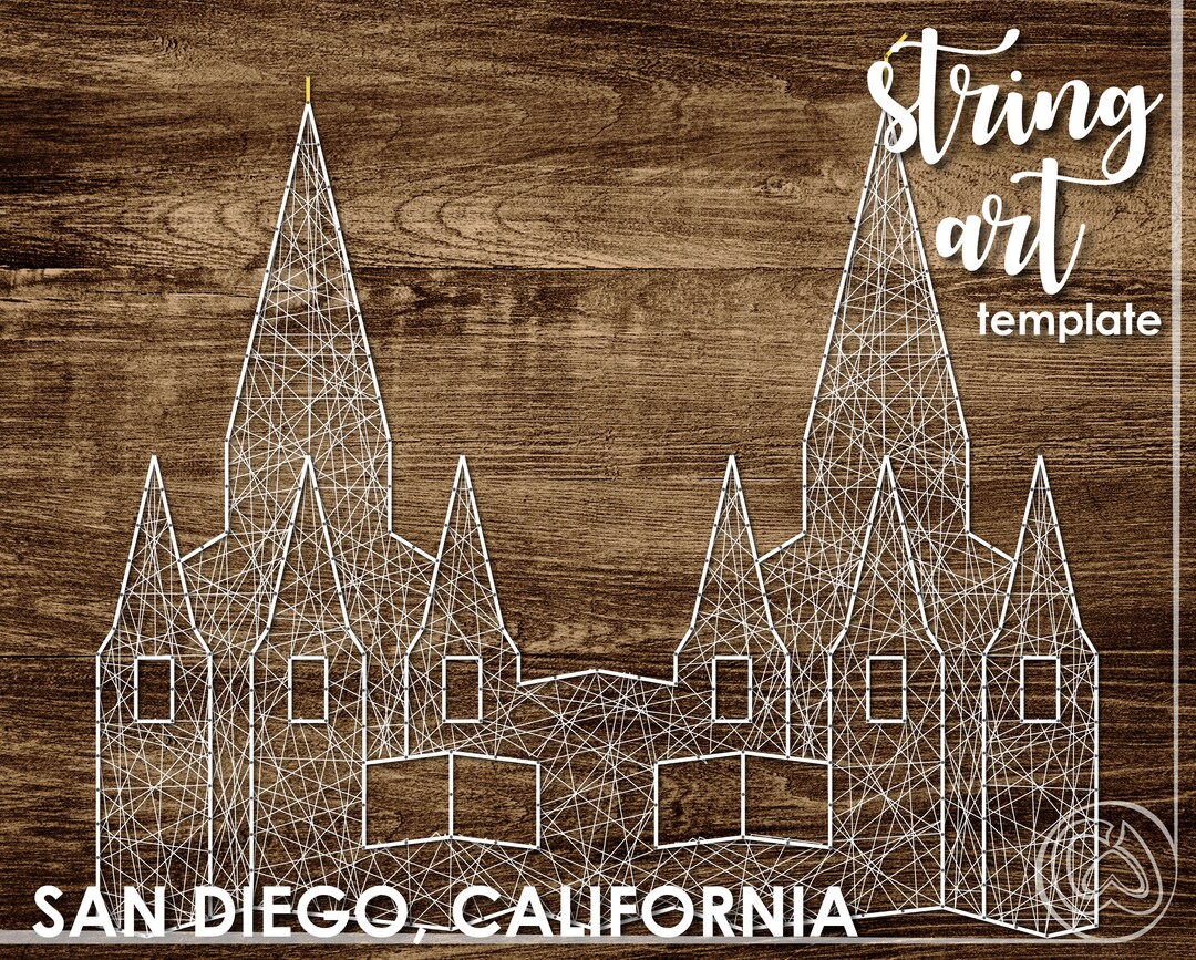 San Diego, California LDS Temple | String Art Template | Simple 12x11 ...