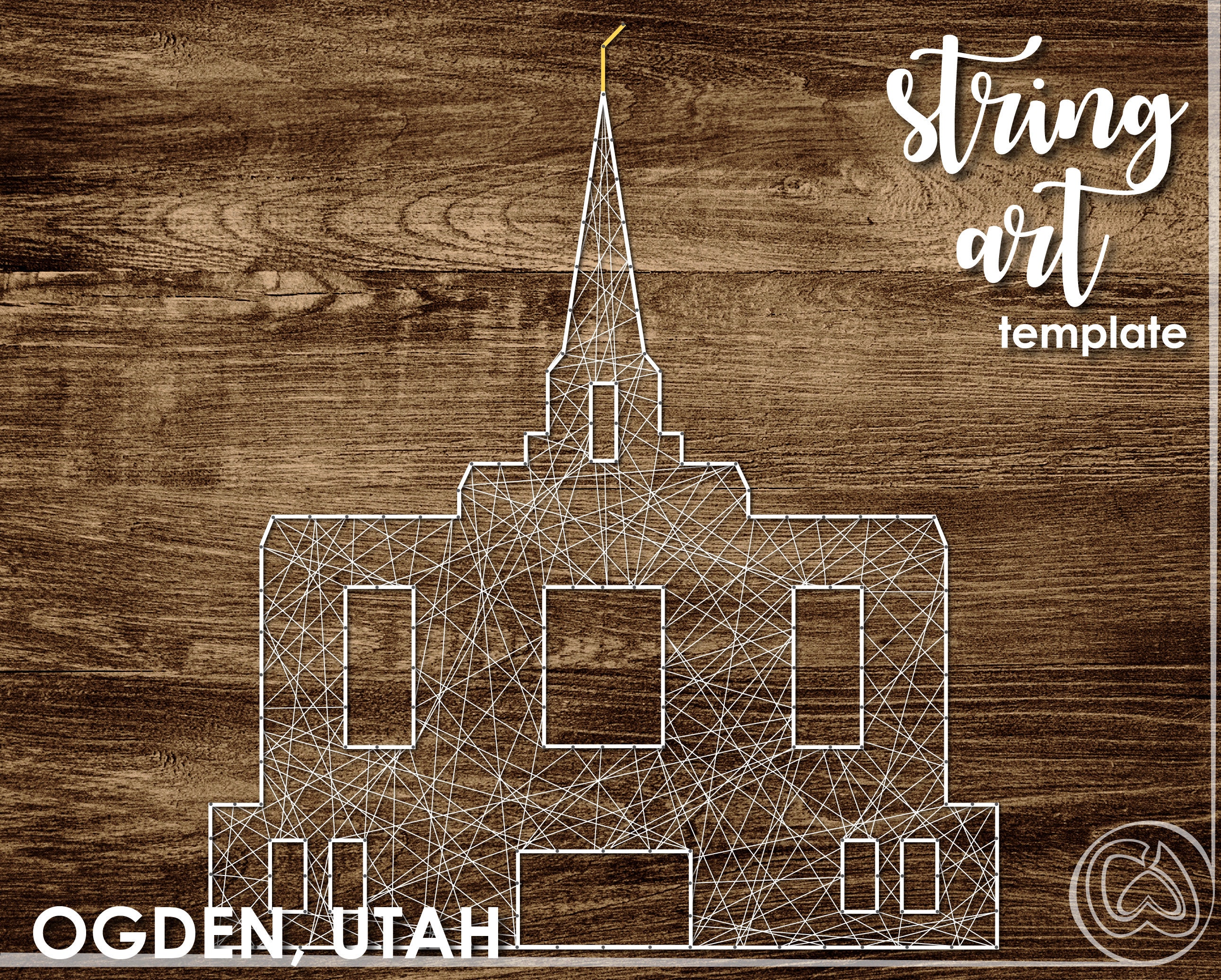 Ogden, Utah LDS Temple String Art Template Simple 10 X 12 LDS Temple ...