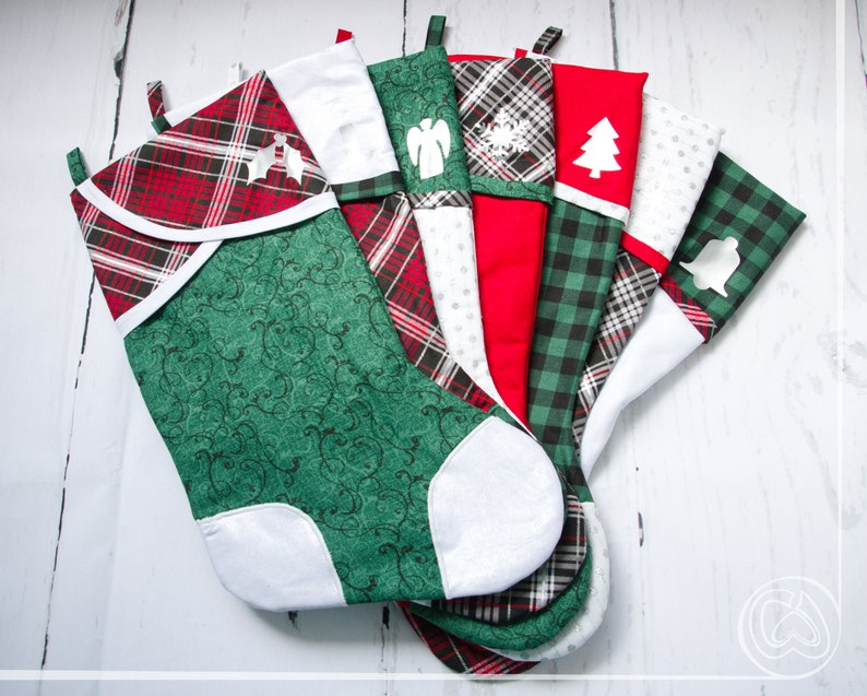 Christmas Stocking Patterns & Cut Files Set of 8 DIY Stocking Pattern ...