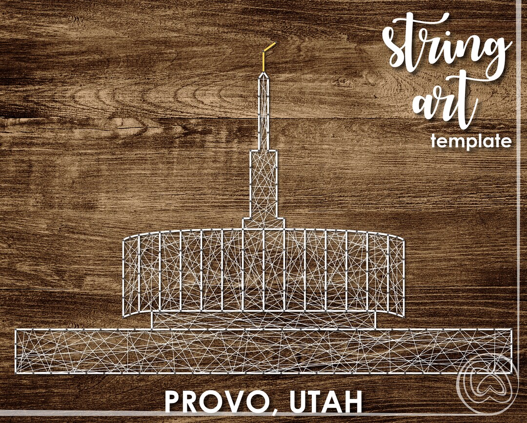 Provo, Utah LDS Temple | String Art Template | Simple 13x9 | LDS Temple ...