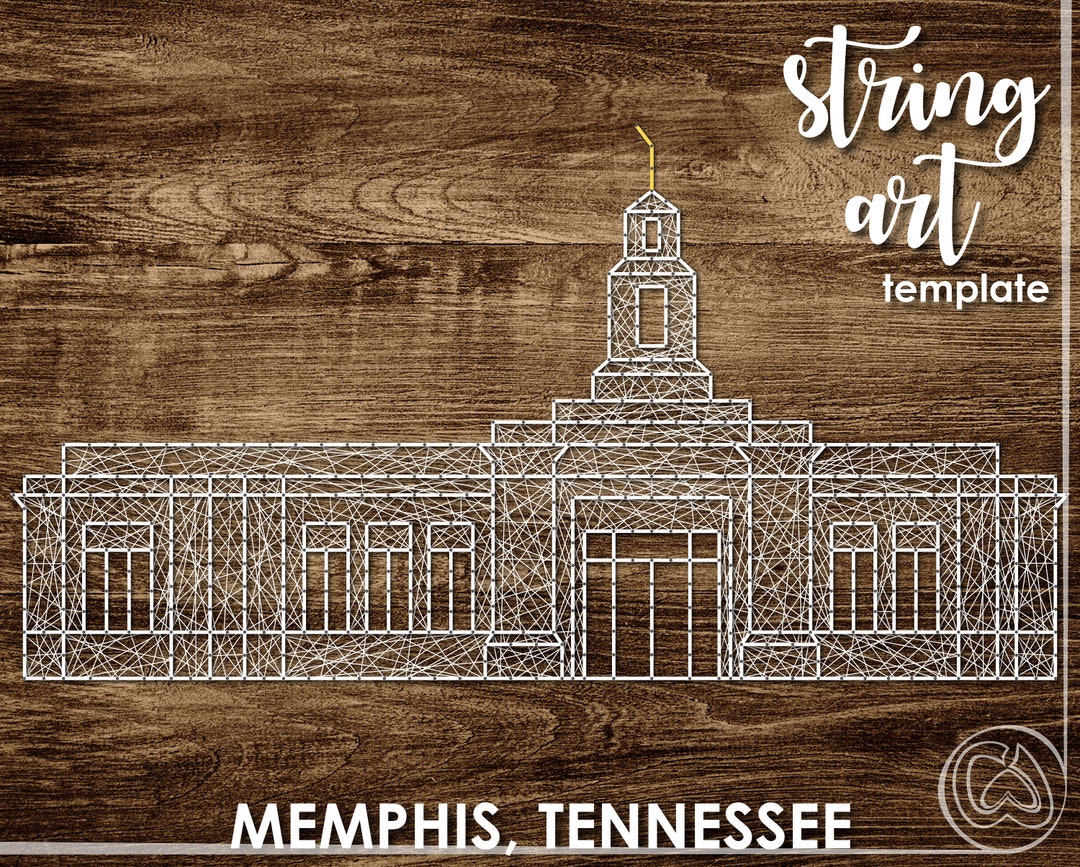 Memphis, Tennessee LDS Temple | String Art Template | Detailed 18x10 ...