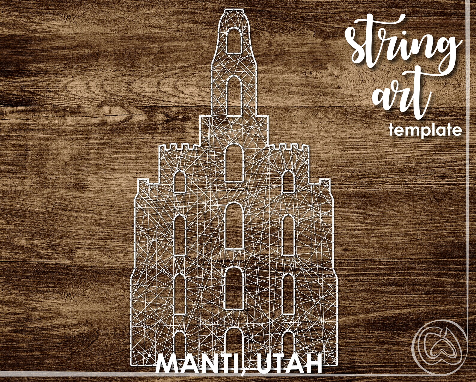 Manti Utah LDS Temple | String Art Template | Simple 9x15 | LDS Temple ...