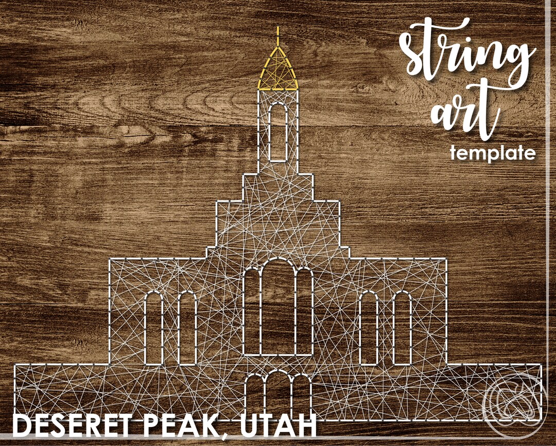 Deseret Peak, Utah LDS Temple String Art Template Simple 10x13 LDS ...