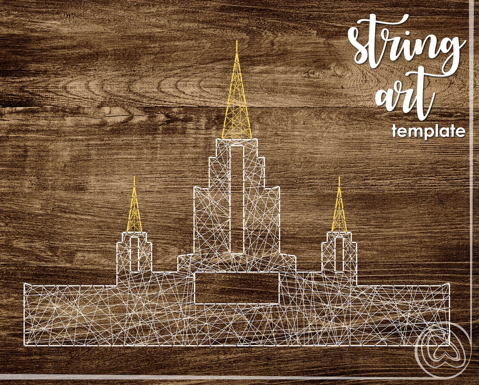 Oakland California LDS Temple String Art Template Simple - Etsy