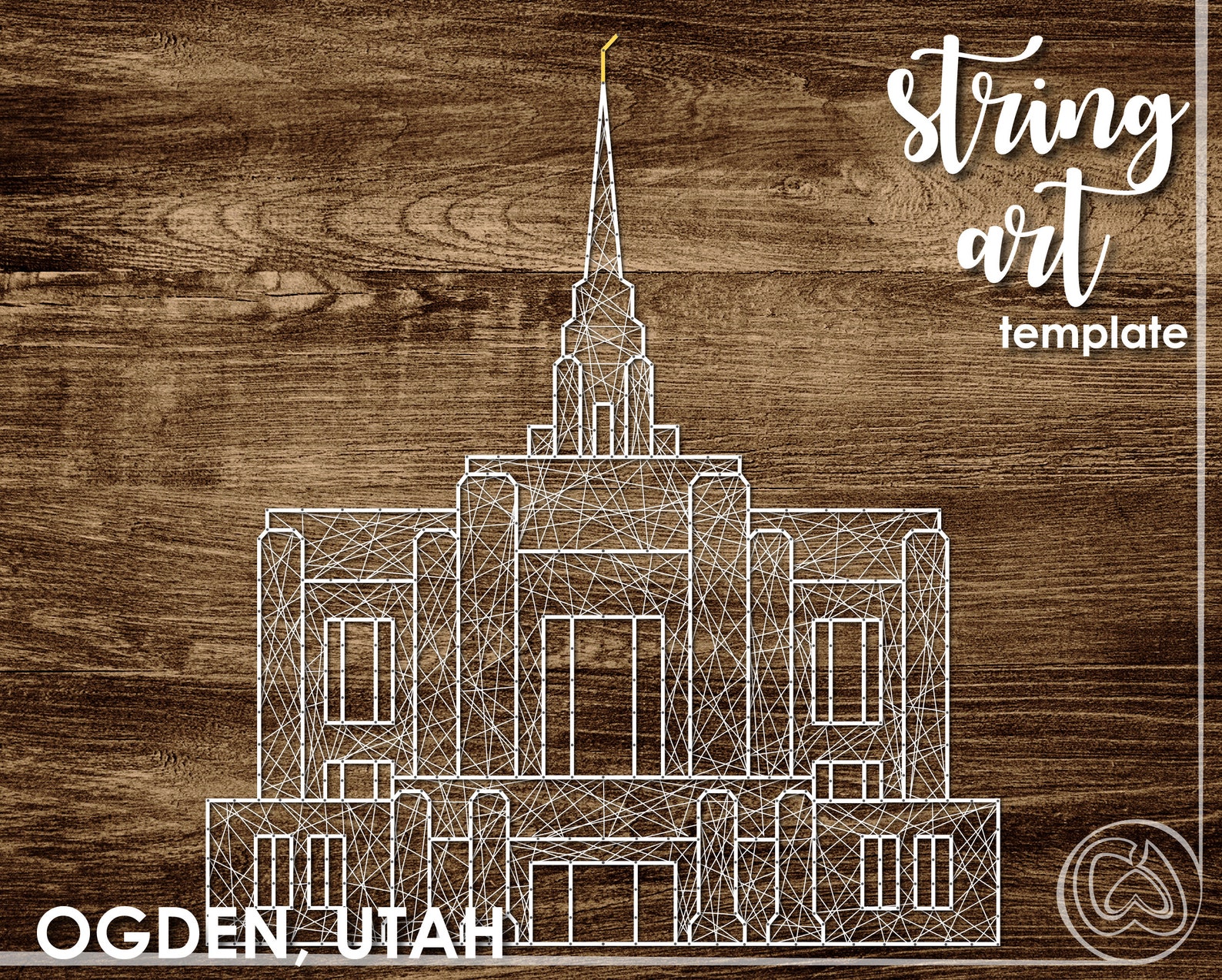 Ogden, Utah LDS Temple String Art Template Detailed 14x16 LDS Temple ...
