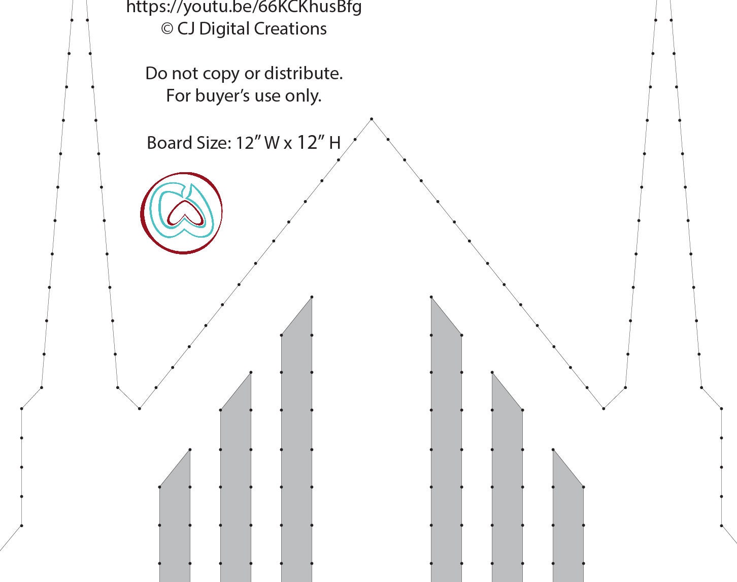 Las Vegas, Nevada LDS Temple | String Art Template | Simple 12x12 | LDS ...