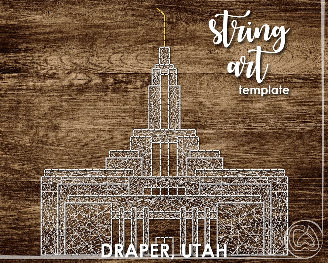 Draper, Utah LDS Temple | String Art Template | Detailed 15x15 | Temple ...