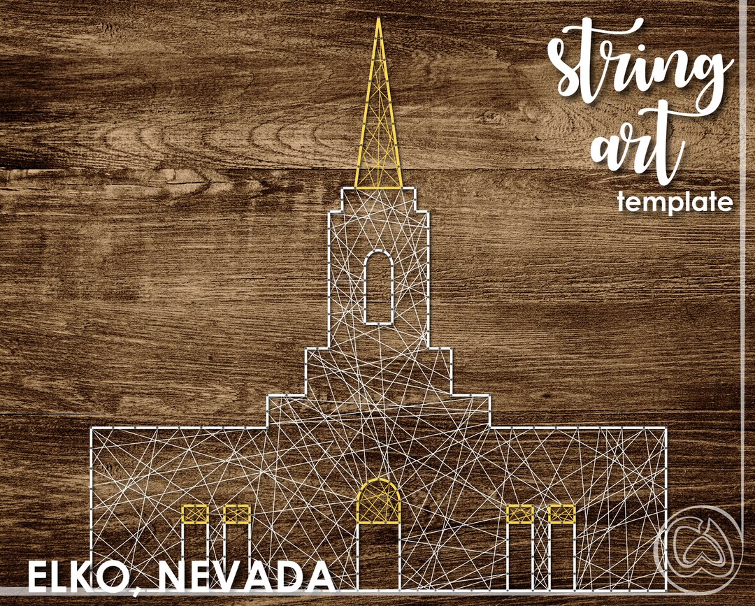 Elko, Nevada LDS Temple String Art Template Simple 12x12 LDS Temple ...