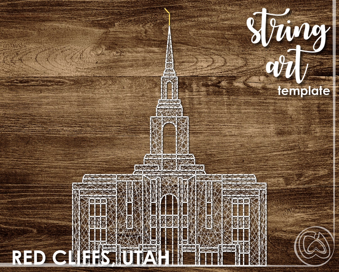 Red Cliffs, Utah LDS Temple String Art Template Detailed 17x13 LDS ...