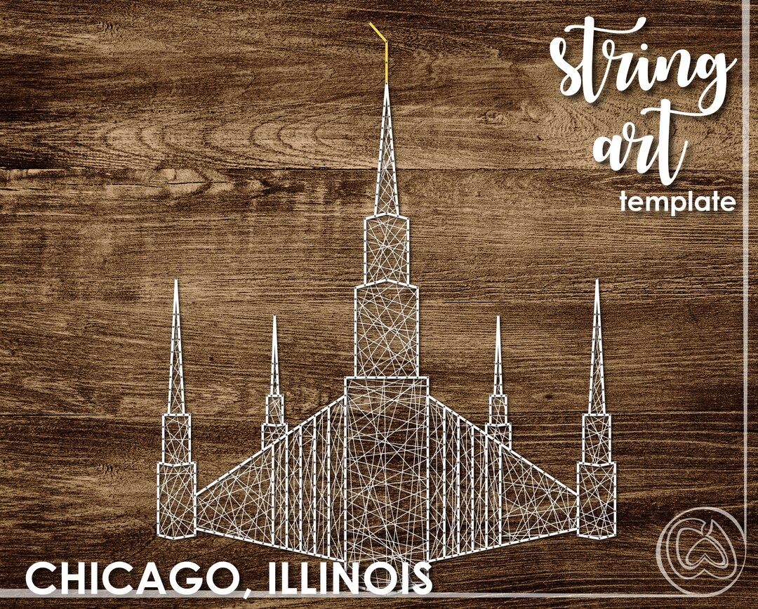Chicago, Illinois LDS Temple String Art Template Detail LDS Temple ...