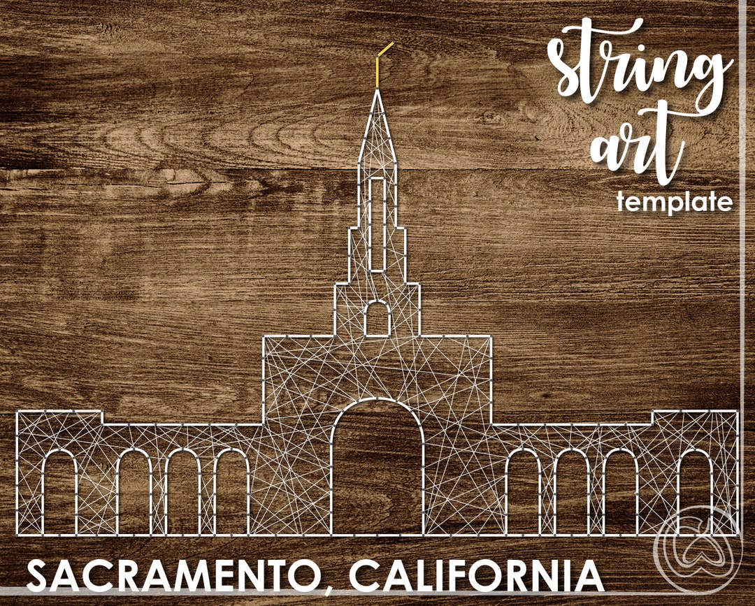 Sacramento, California LDS Temple String Art Template Simple 13x9 ...