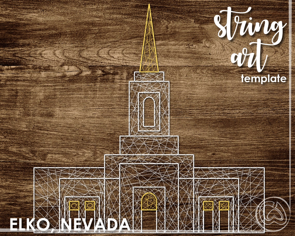 Elko, Nevada LDS Temple String Art Template Detailed 15x15 DIY Wedding ...
