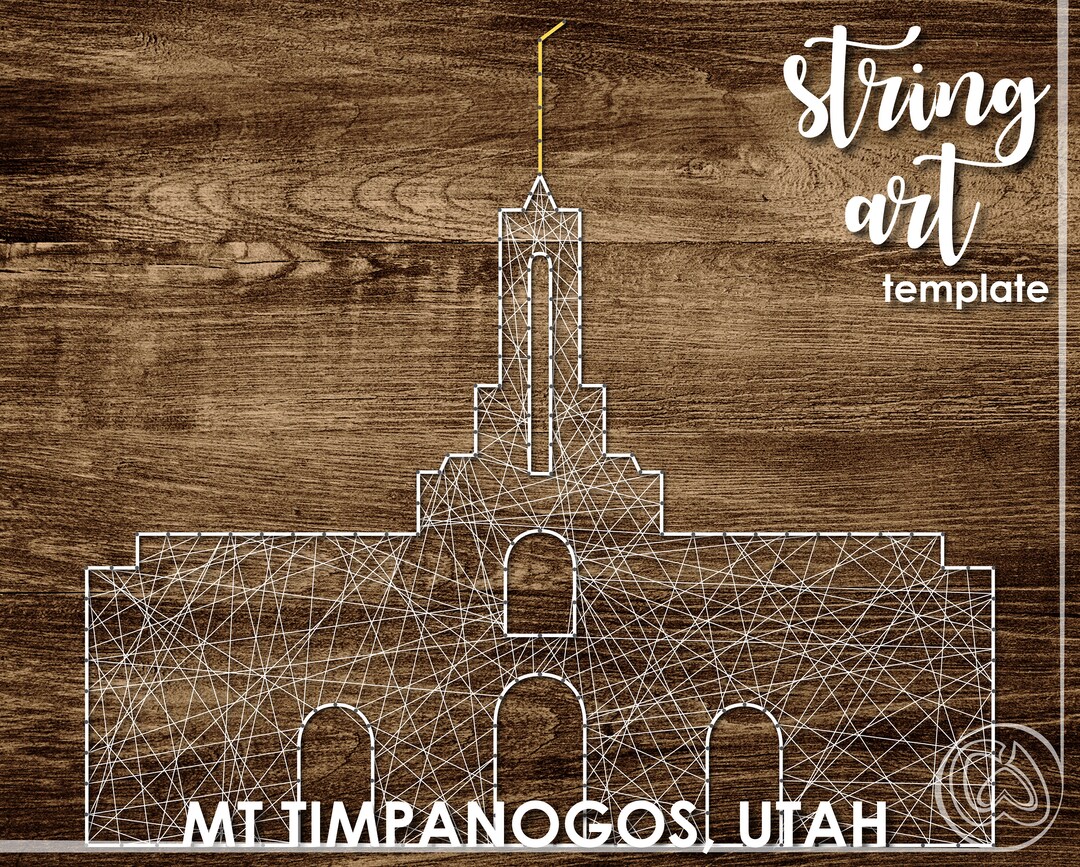 Mt Timpanogos, Utah LDS Temple String Art Template | Simple 11 X 12 ...