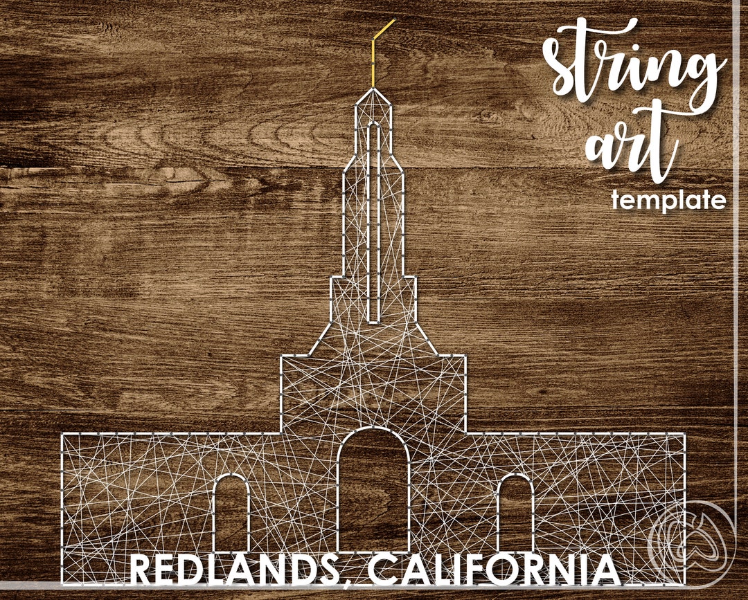 Redlands, California LDS Temple String Art Template | Simple 11x12 | LDS Temple String Art ...