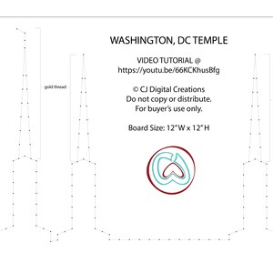 Washington, DC Temple | String Art Template | Simple 12x12 | LDS Temple ...