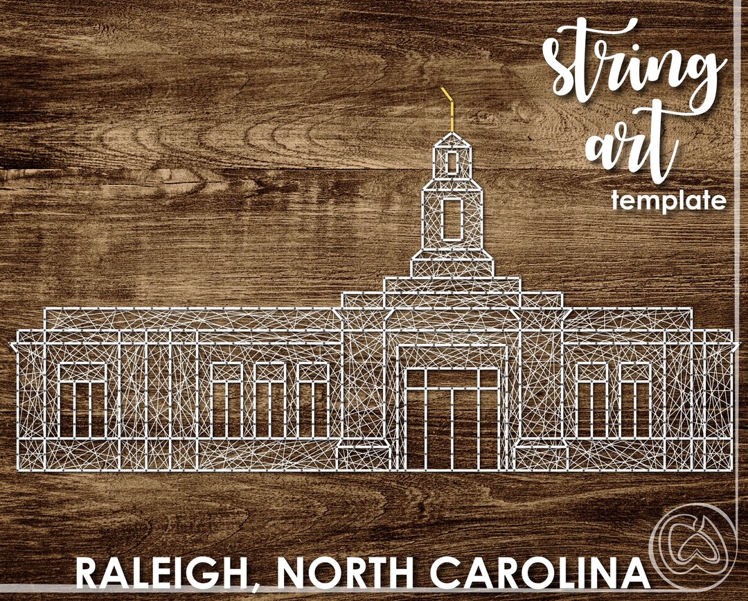 Raleigh, North Carolina LDS Temple String Art Template | Detailed 10x18 ...