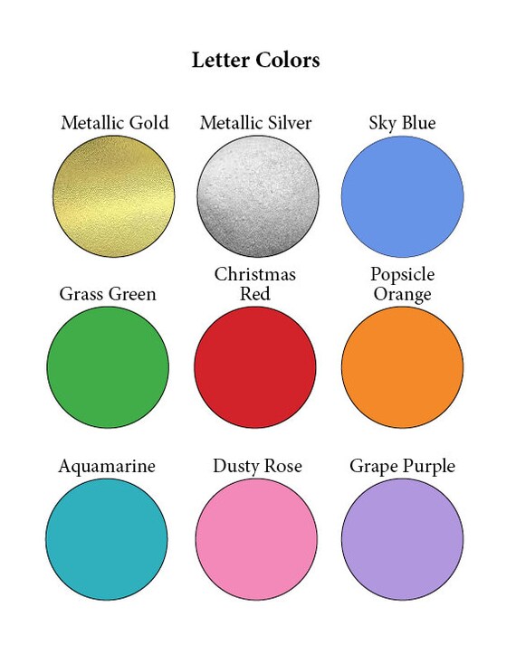 Choose From 10 Paint Colors For Letters On Personalized 3D | Etsy