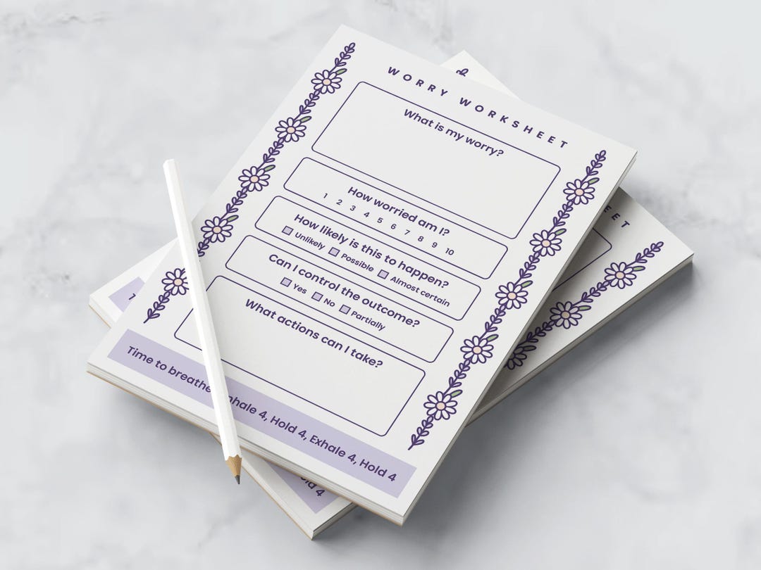 A5 Worry Worksheet Notepad • Mental Health Journal, Anxiety Relief - Etsy