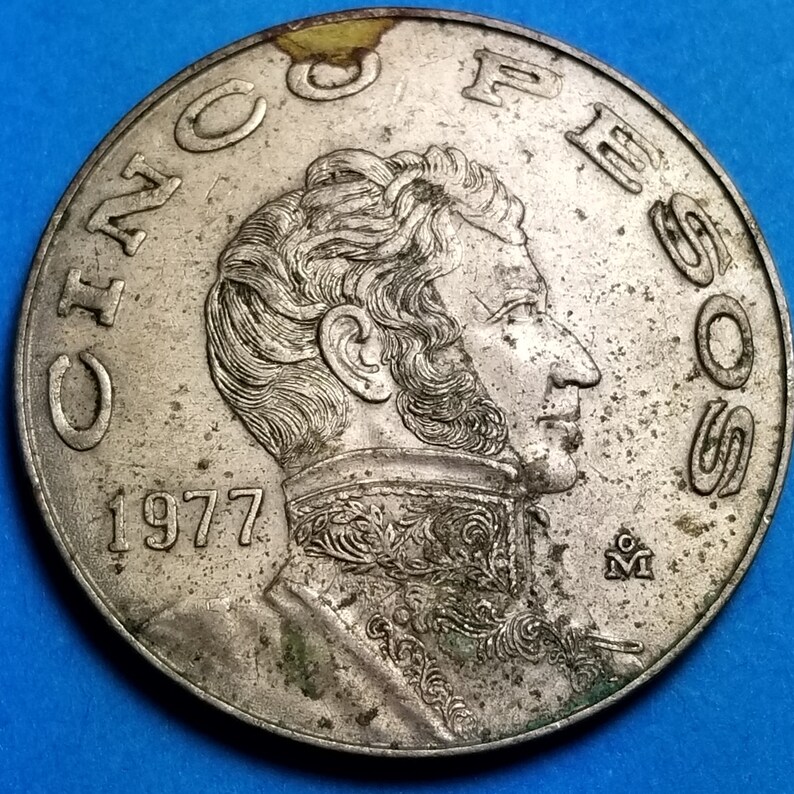 1977 Mexico 5 Pesos Coin Etsy
