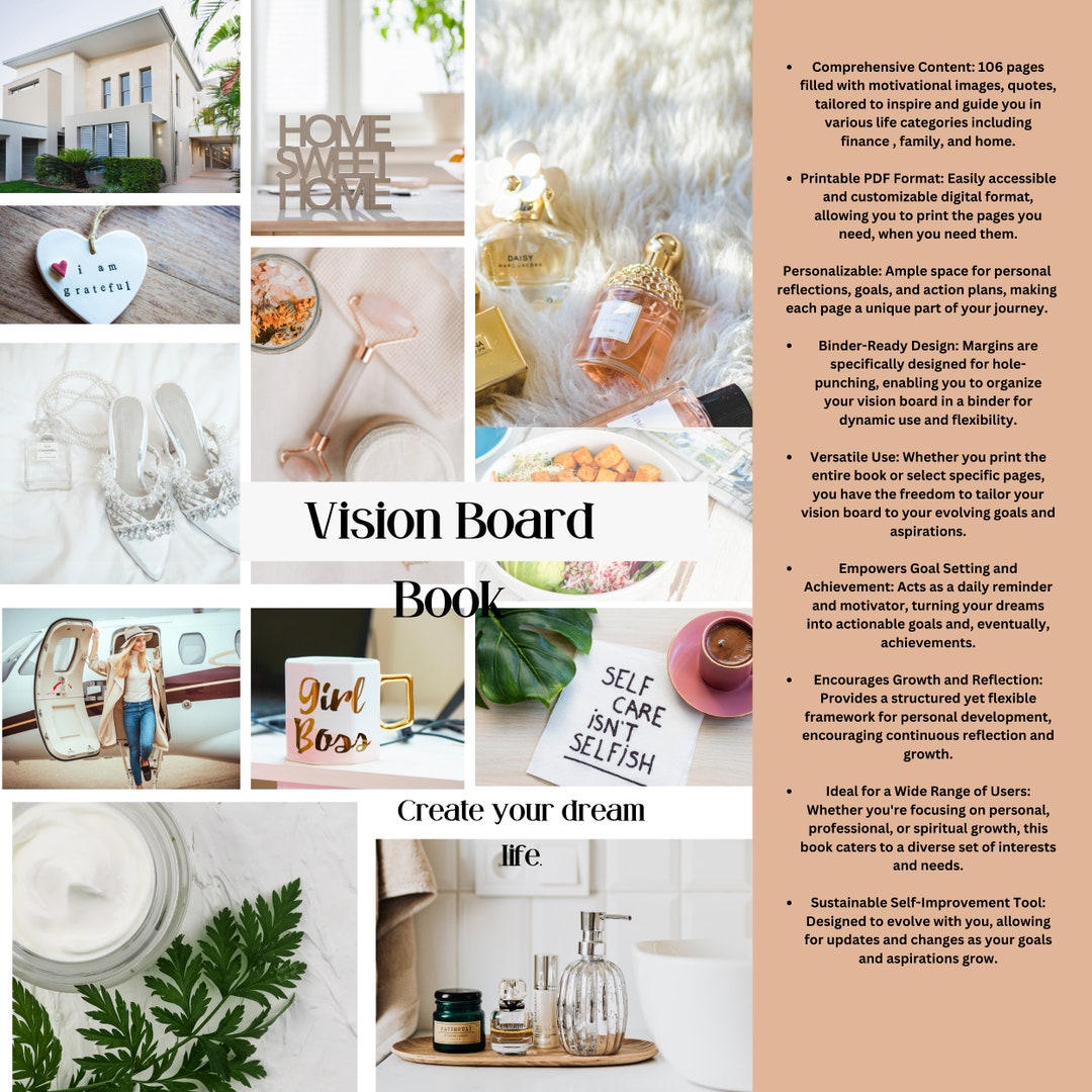 Printable Vision Board for Women With Over 100 Printable Pages of ...