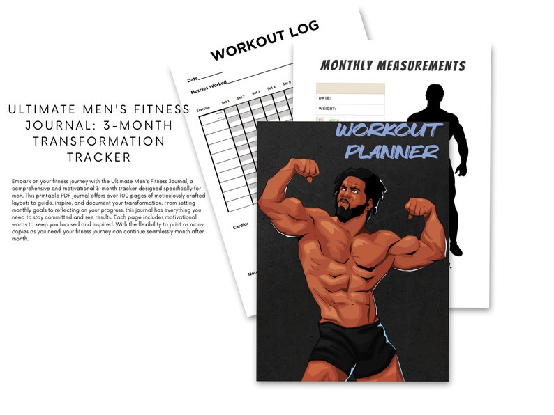 Ultimate Men's Fitness & Health Journal: 3-month Transformation ...