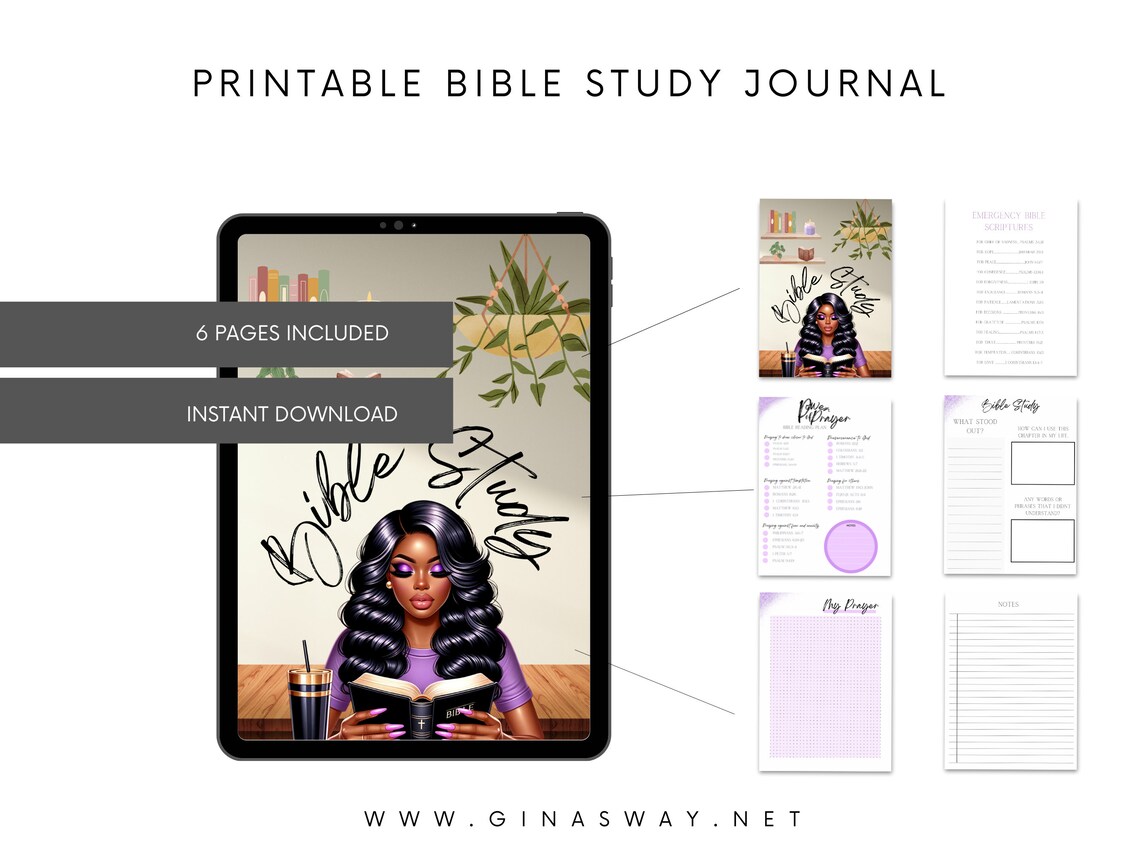 Beautiful Printable Bible Study & Prayer Journal - Etsy