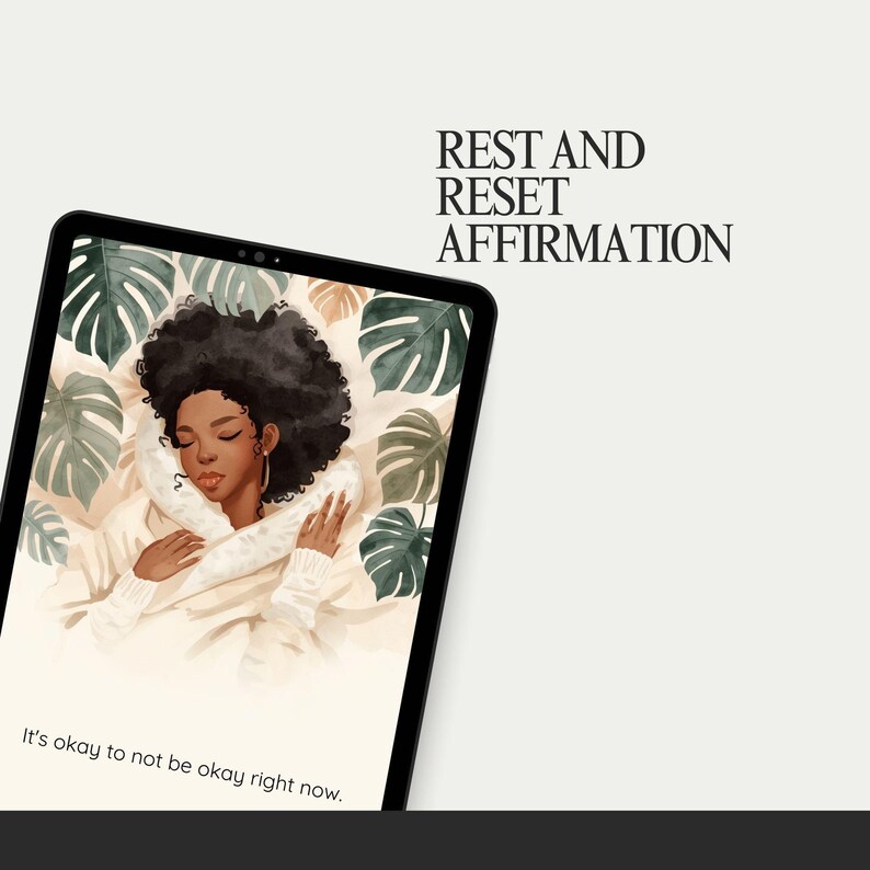 Affirmations for Black Women | Rest & Reset Cards | Self Care Digital ...