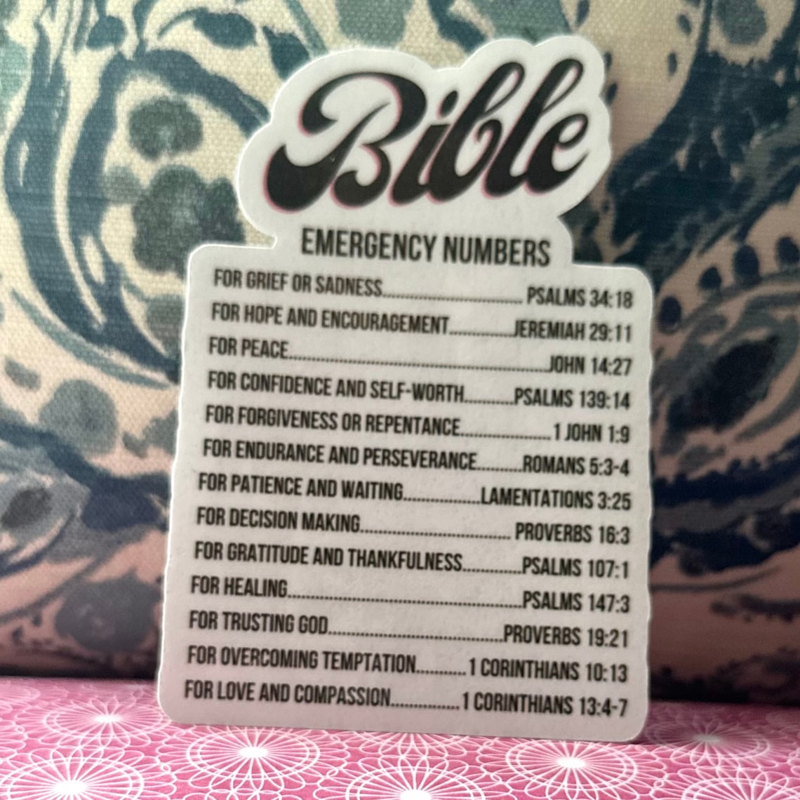 Bible Emergency Numbers Stickers - Handmade & Waterproof - Etsy
