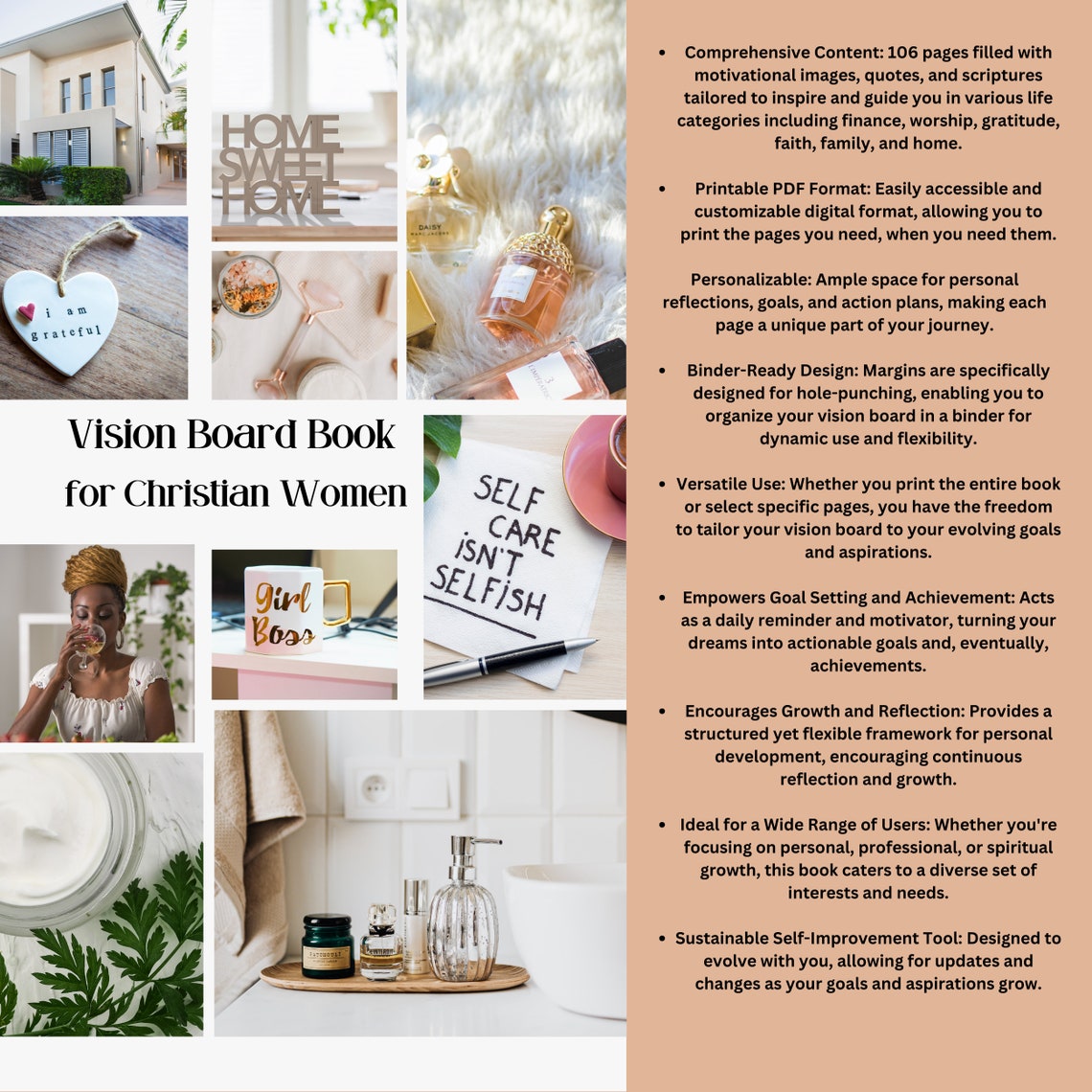 Printable Vision Board for Christian Women With Over 100 Printable ...