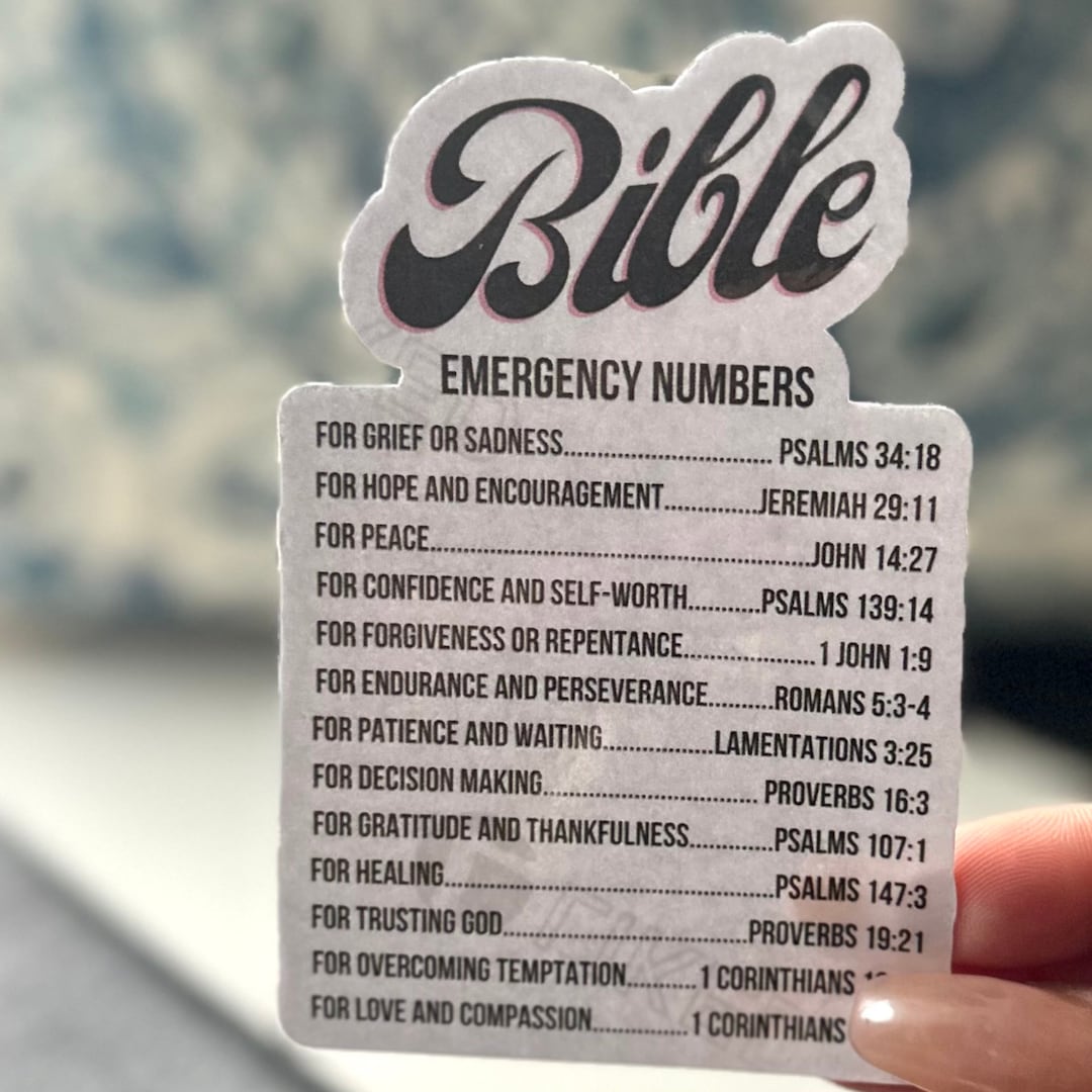 Bible Emergency Numbers Stickers - Handmade & Waterproof - Etsy