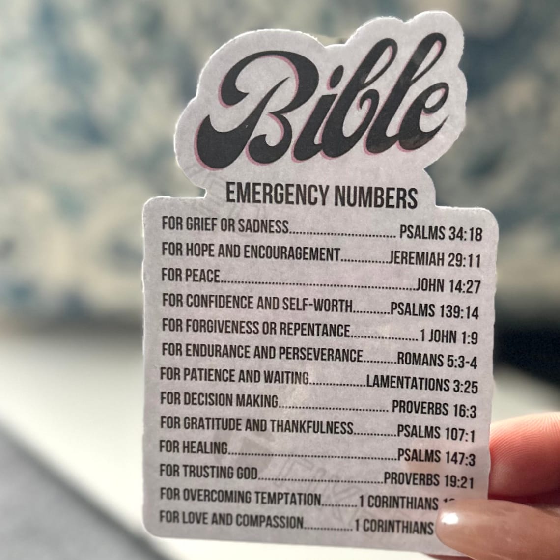 Bible Emergency Numbers Stickers - Handmade & Waterproof - Etsy