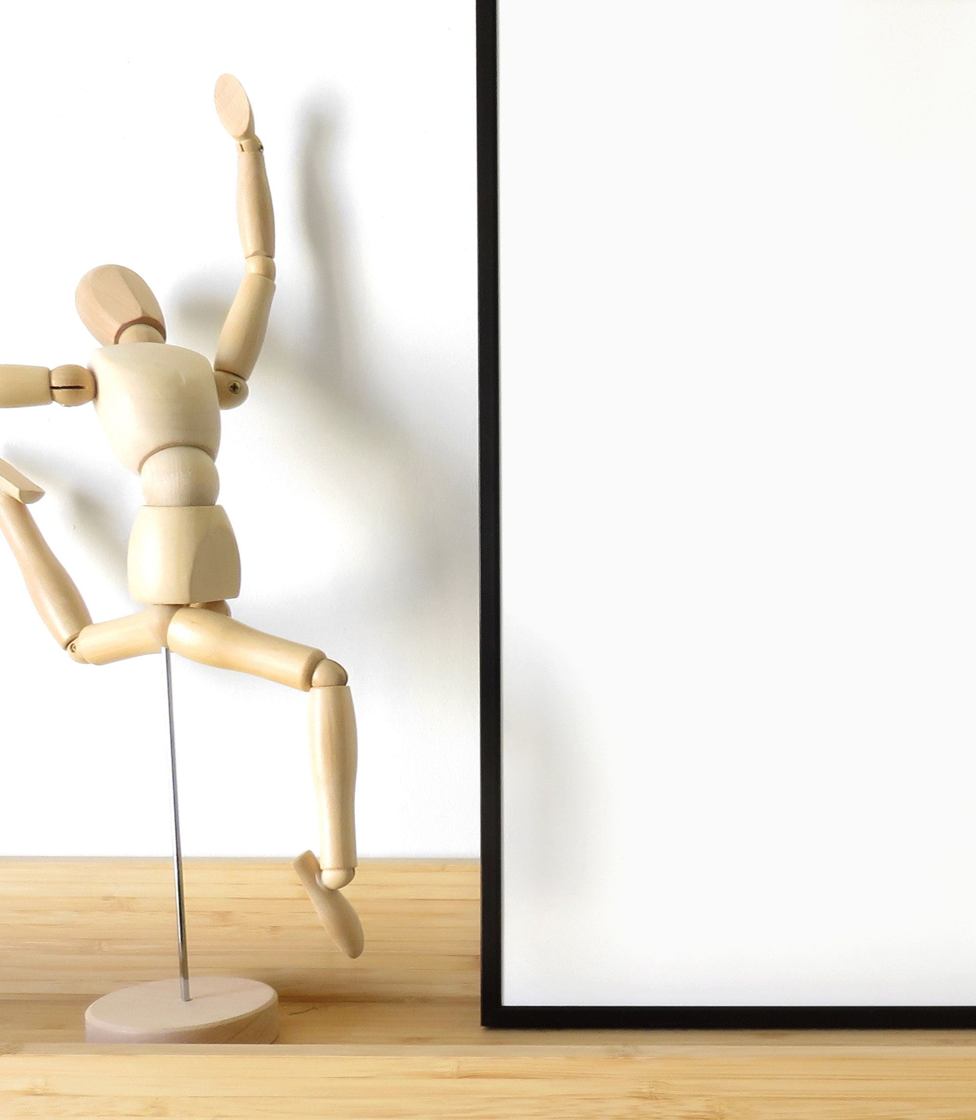 3x4 Frame Mockup With Wood Mannequin 9x12 Minimal Picture Frame ...