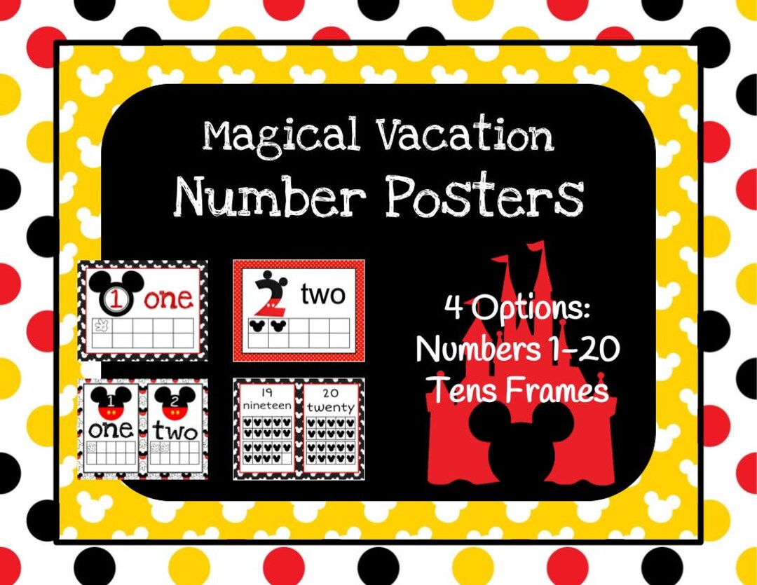 Magical Vacation: Classic Number Posters - Etsy