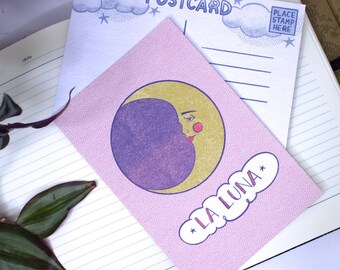 Moon Postcard | Etsy