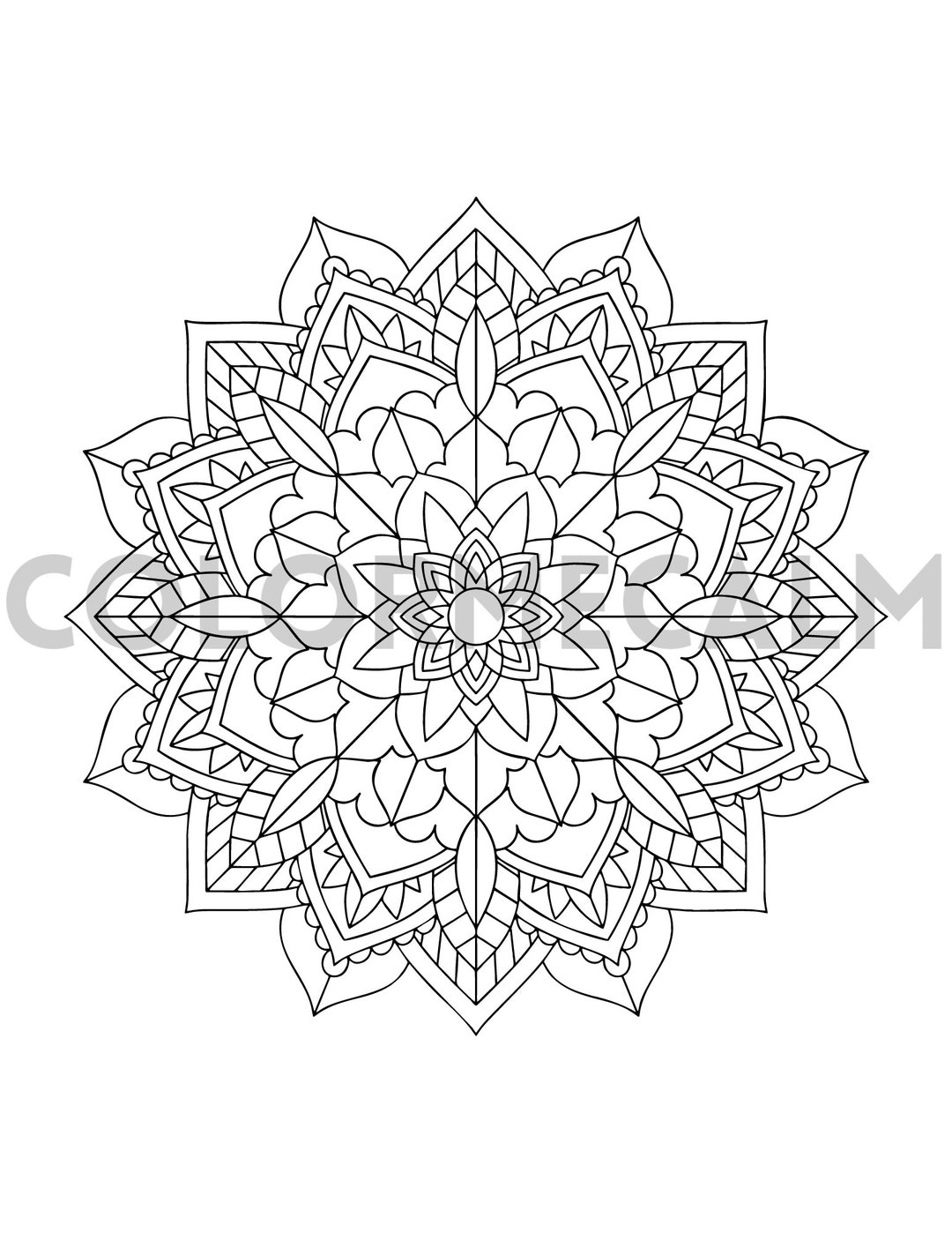 Mandala Coloring Sheet Mandala Coloring Book Mandala Mindfulness ...