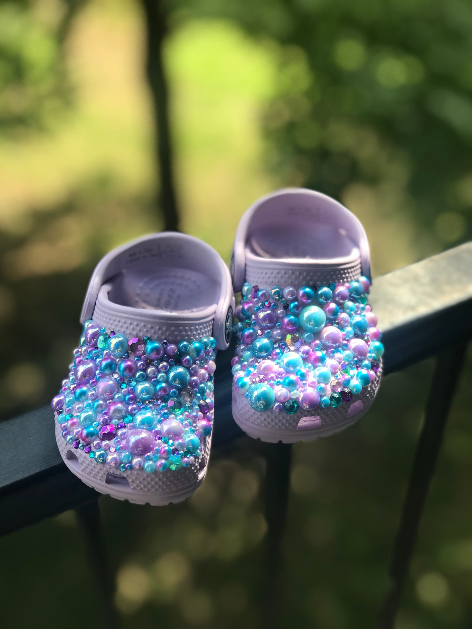 Under the Sea Themed Pearlized Crocs, Mermaid Crocs, Pearls - Etsy