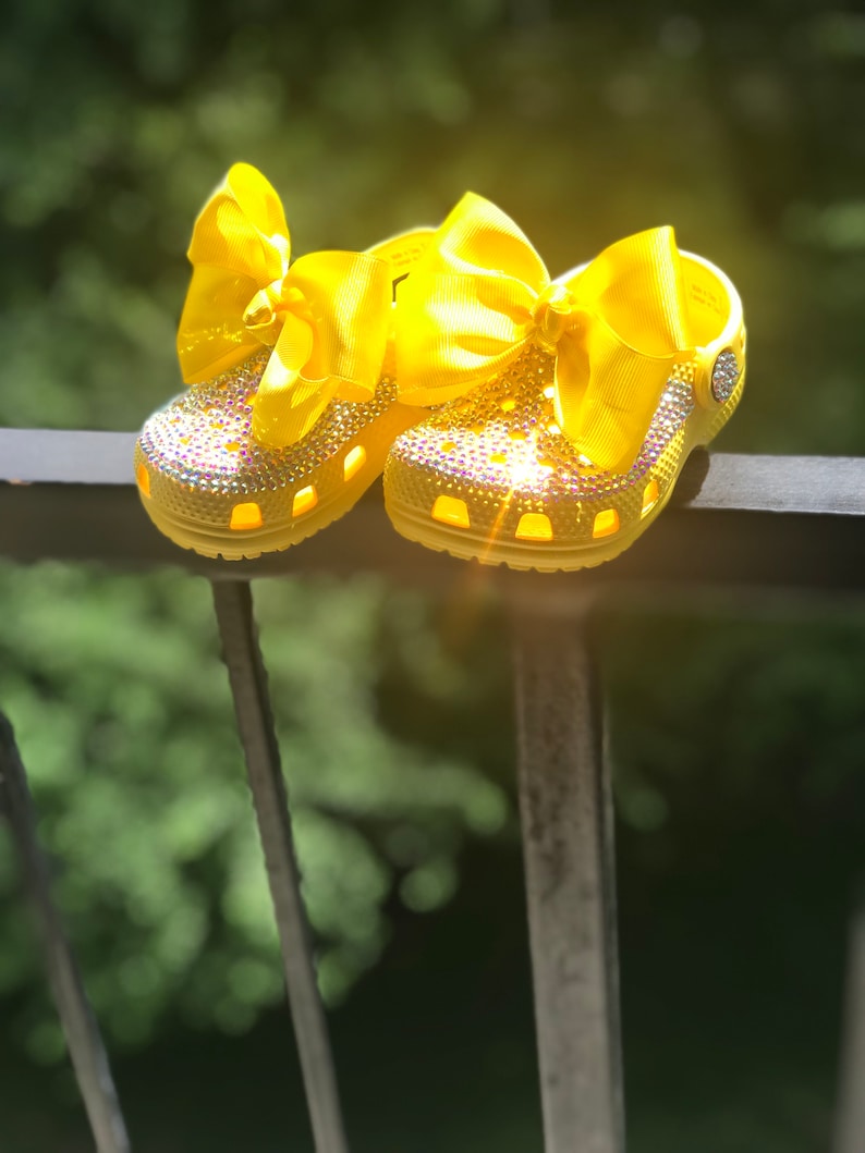 Custom Bling Rhinestone Crocs With Matching Bow - Etsy