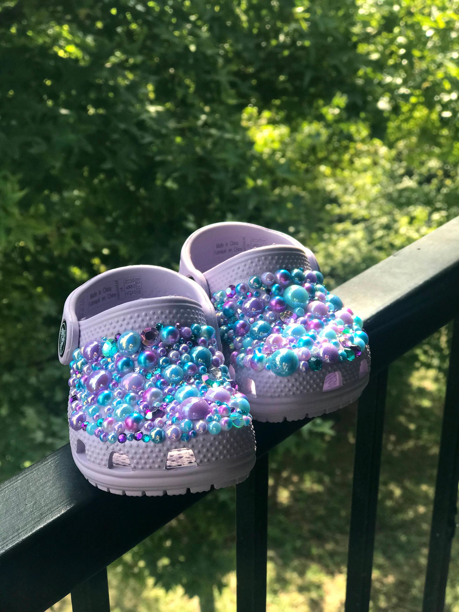 Under the Sea Themed Pearlized Crocs, Mermaid Crocs, Pearls - Etsy