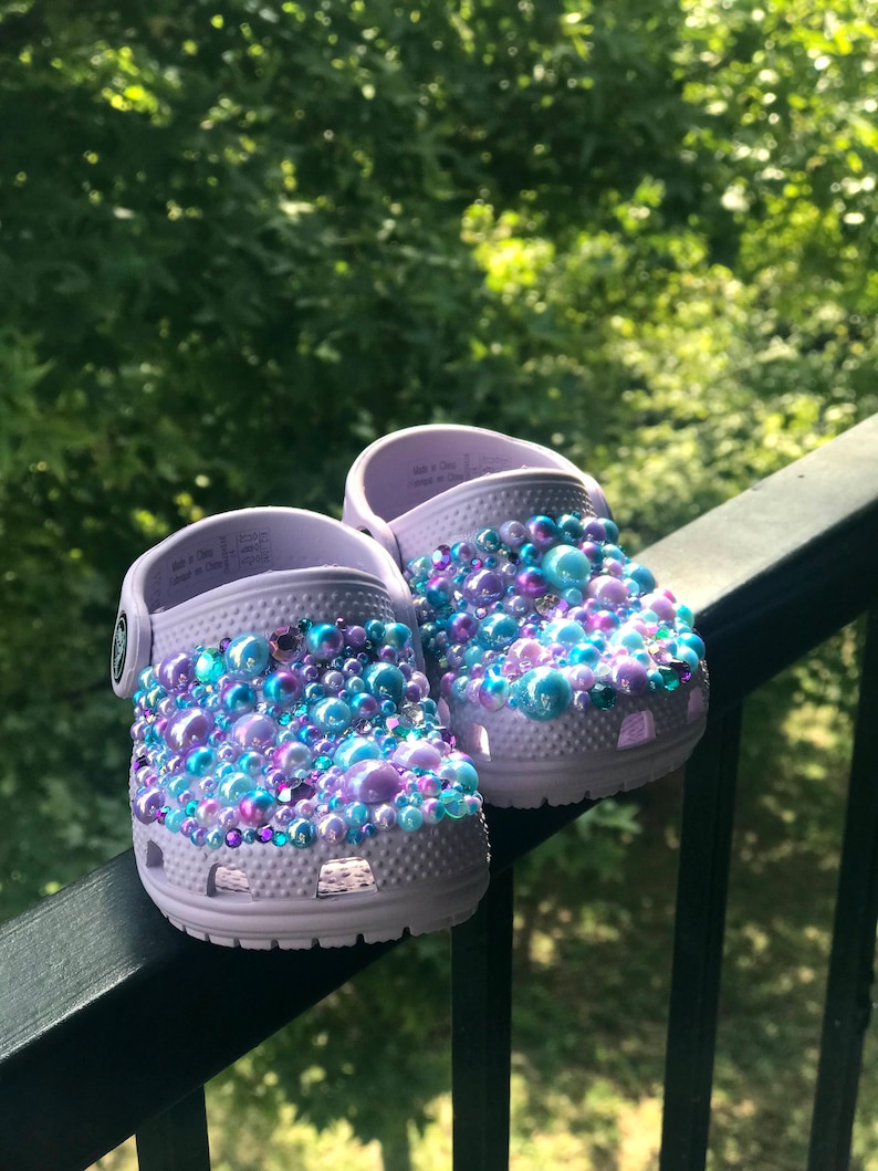 Under the Sea Themed Pearlized Crocs, Mermaid Crocs, Pearls - Etsy