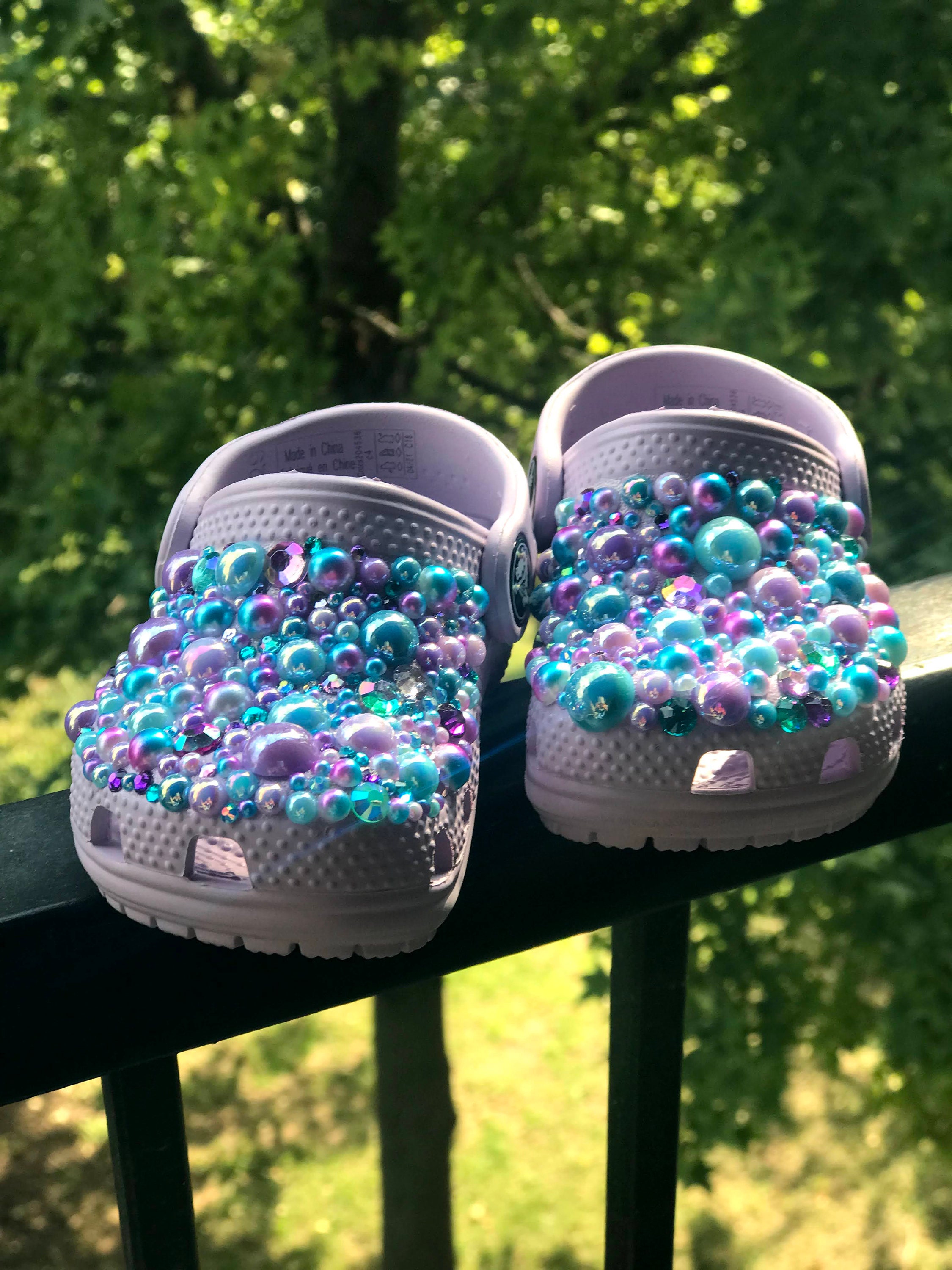 Under the Sea Themed Pearlized Crocs, Mermaid Crocs, Pearls - Etsy
