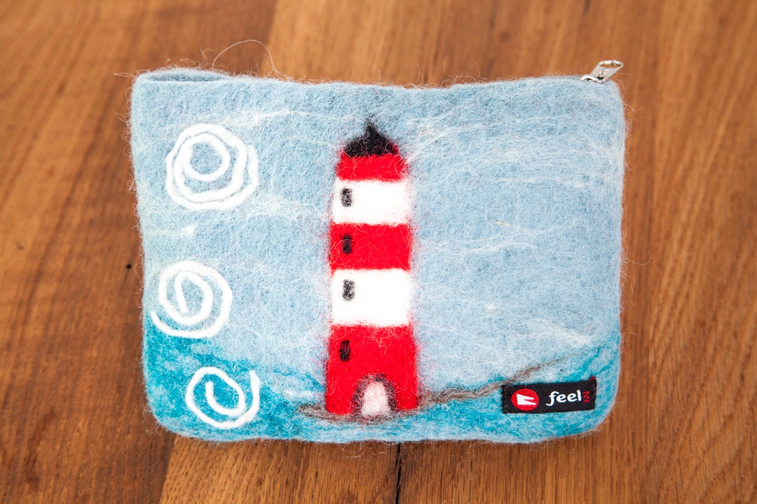 Felt Bag Lighthouse in the Sea, Small Bag Made of Felt, Holiday, Purse ...