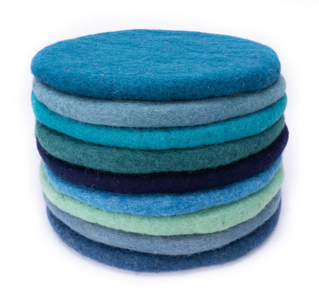 Sitzkissen aus Wolle, rund, ca 40 cm, farbenfrohe Stuhlkissen aus Filz ...