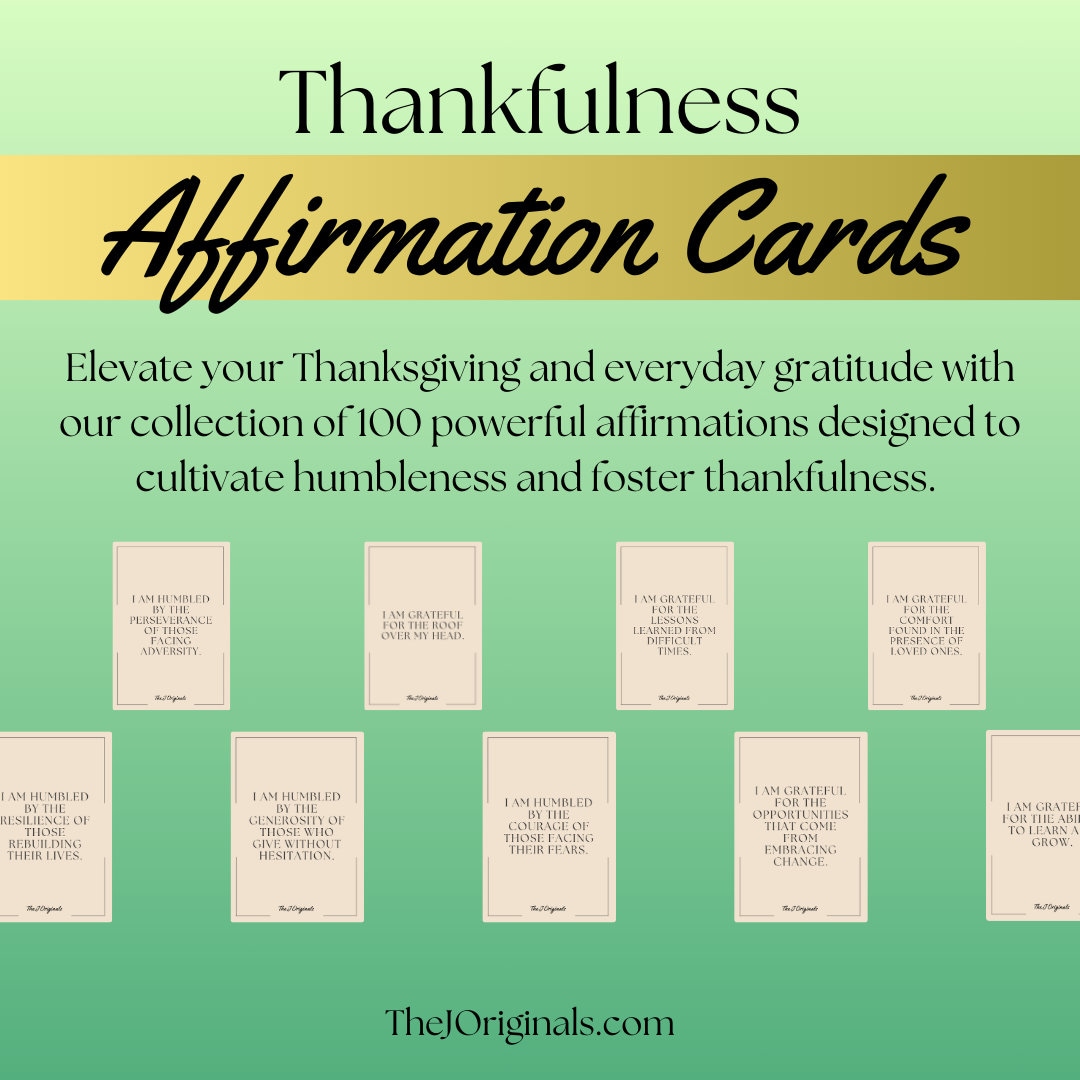 Printable Gratitude Affirmation Cards: Customizable 100-card Set for ...