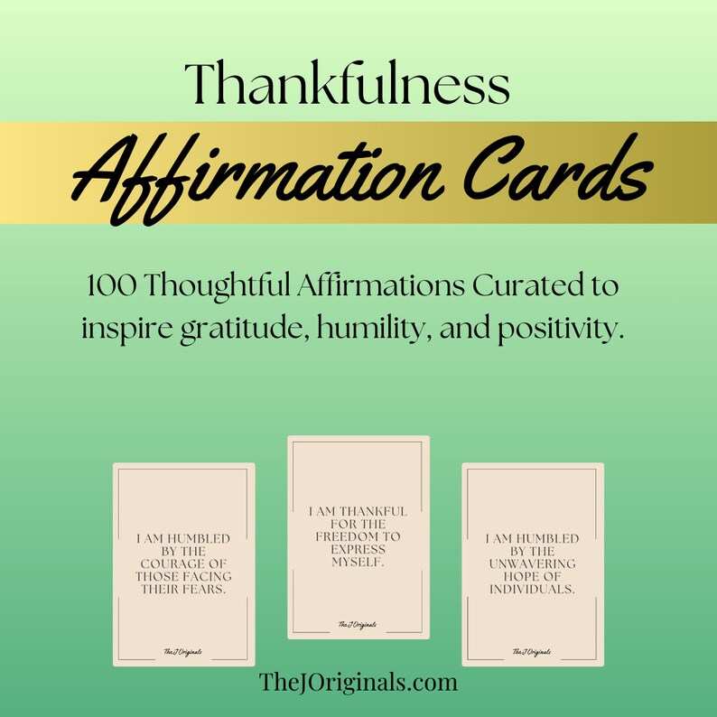 Printable Gratitude Affirmation Cards: Customizable 100-card - Etsy