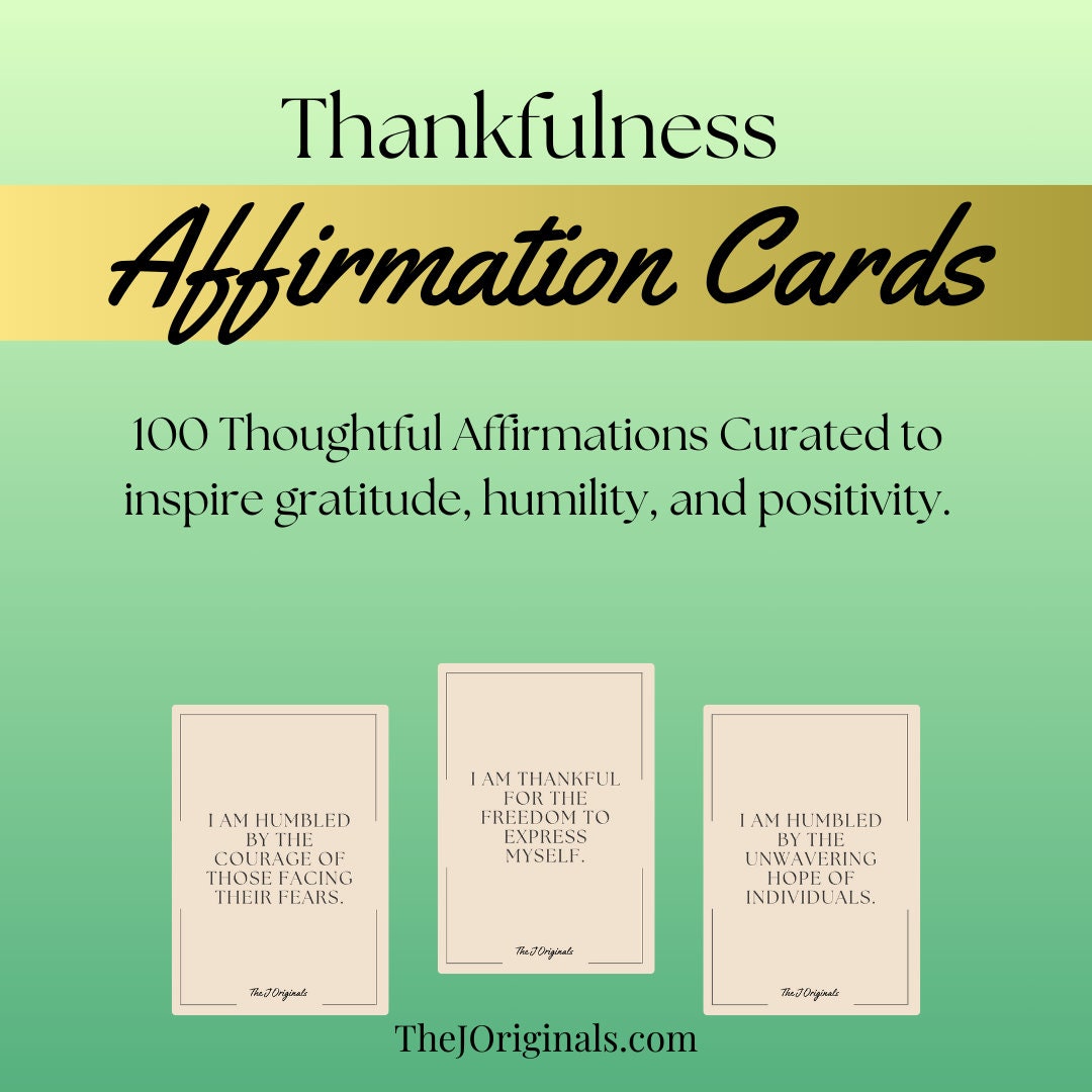Printable Gratitude Affirmation Cards: Customizable 100-card Set for ...