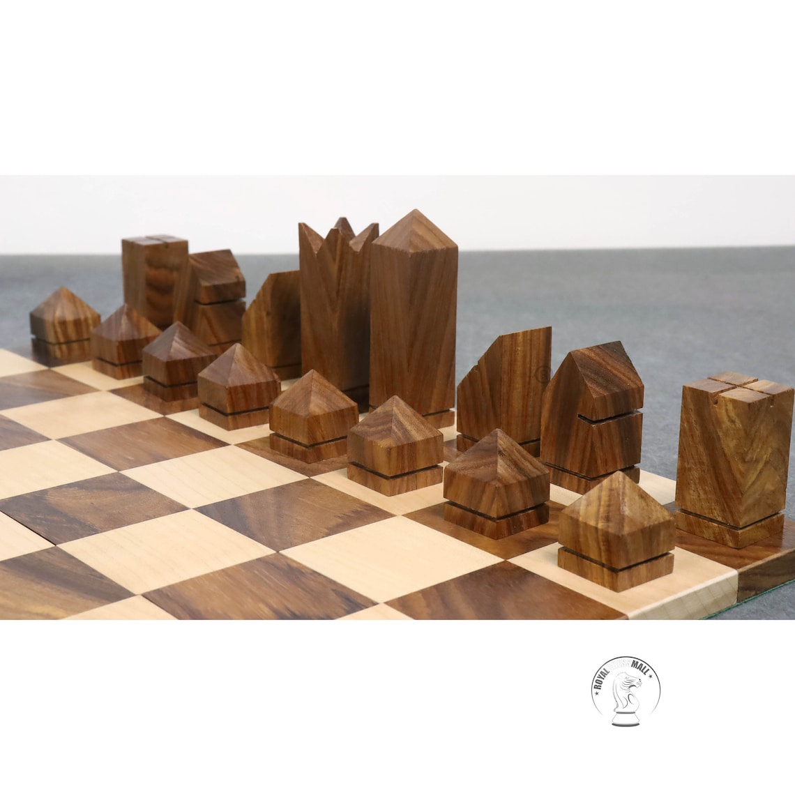 Pyramid Series Minimalist Chess Pieces & Board Complete Set | Etsy