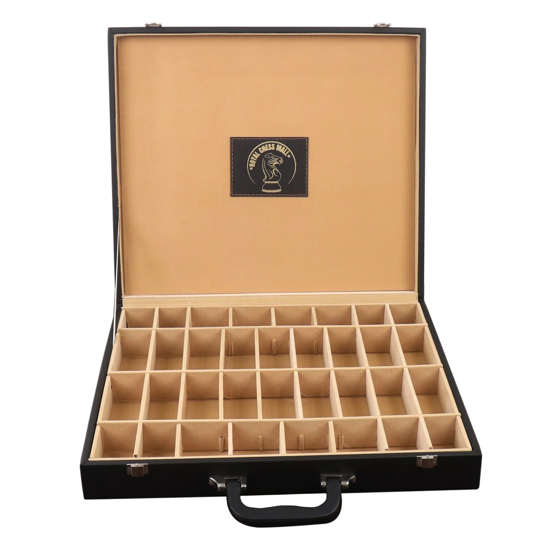 Compartment Style Leatherette Coffer Storage Box for Chess Pieces Upto ...