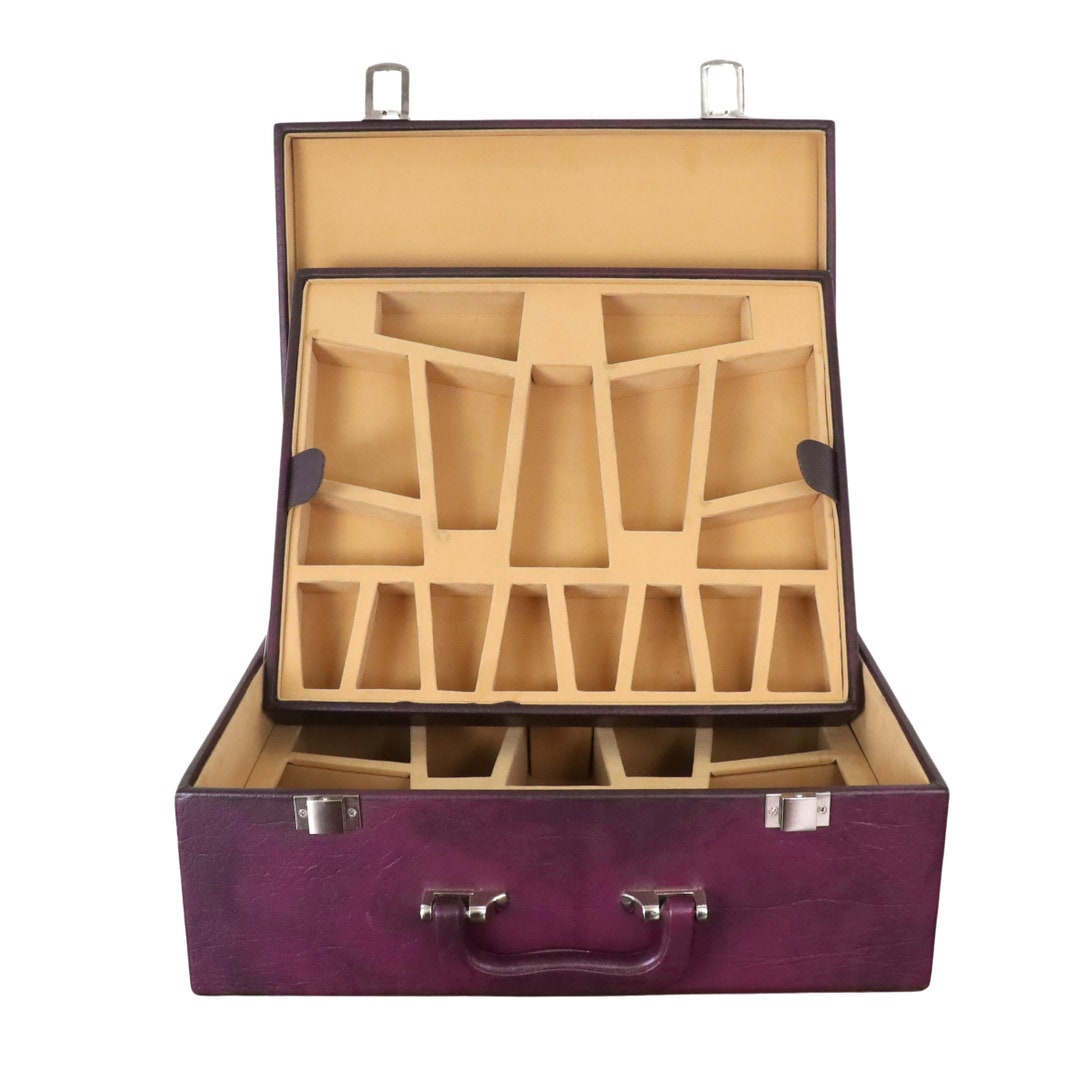 Signature Leatherette Coffer Storage Box burgundy Chess Pieces of 4.2 ...