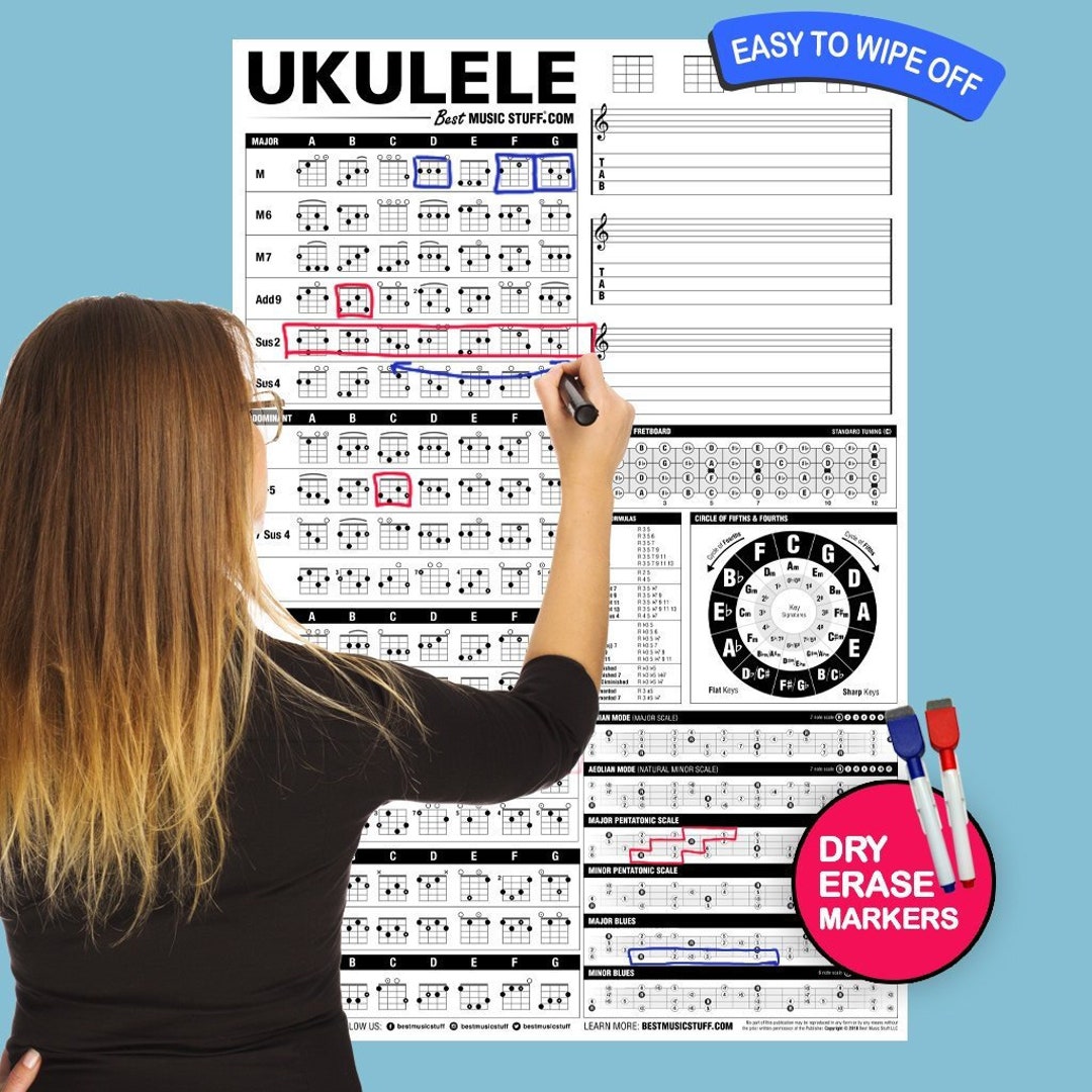 The Creative Ukulele Poster 36"x24" // Dry-erase Poster // Gift for Him ...